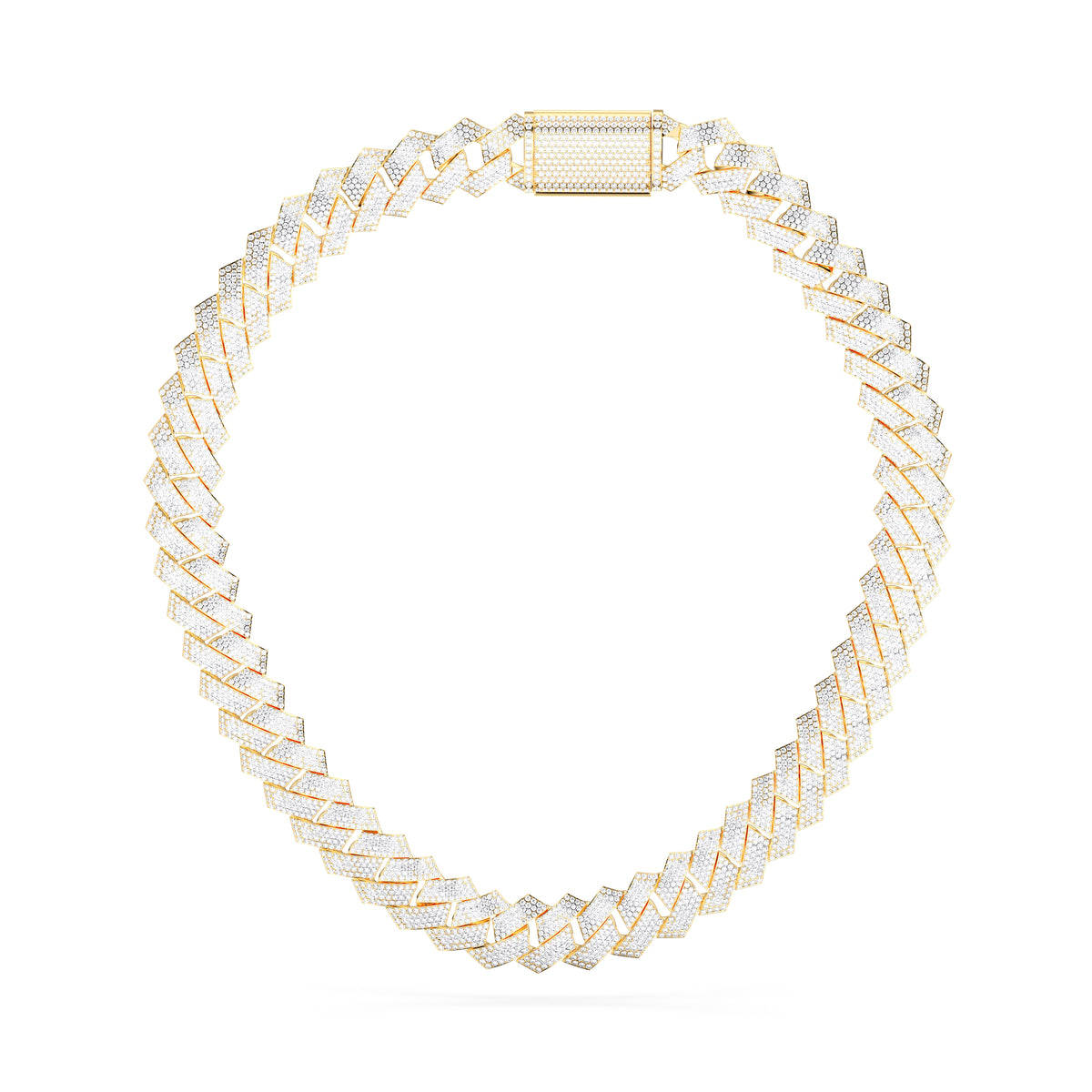 26.00 CT Round Brilliant Cut Lab Grown Diamond Cuban Link Chain Hip Ho ...